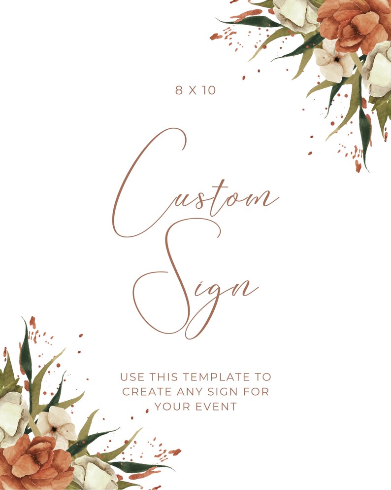 Custom Boho Wedding Sign for Table Custom 8x10 Sign Wedding - Etsy