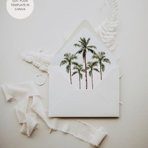 Palm Tree Envelope Liner Template, A7 Envelope Liner Template, RSVP ...