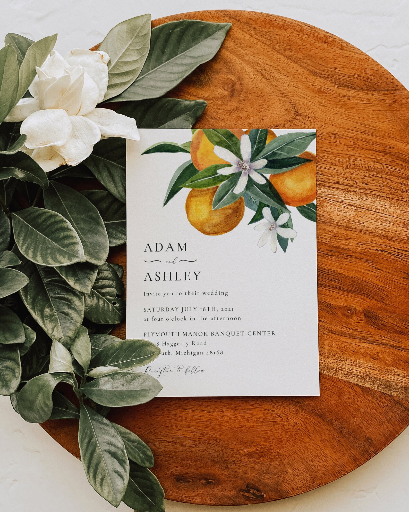 Citrus Wedding Invitation Download Orange Wedding Invitation | Etsy