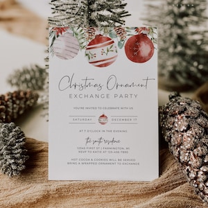 Christmas Ornament Exchange Invitation, Ornament Party Invitation ...