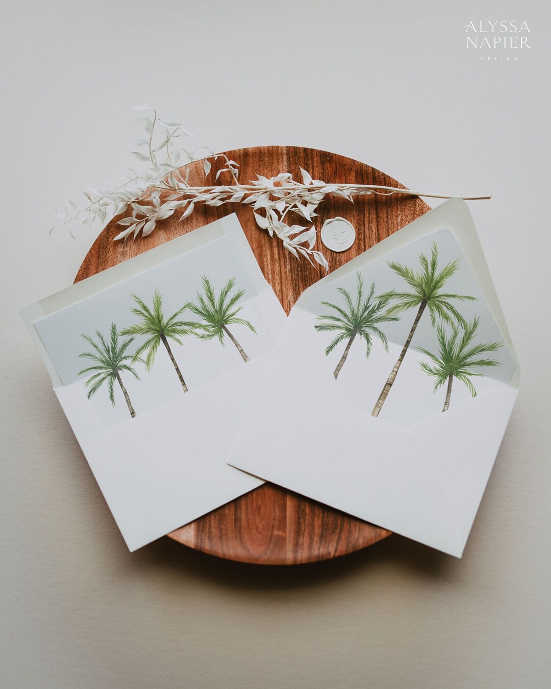 Palm Tree Envelope Liner Template Canva, Tropical Envelope Liner ...