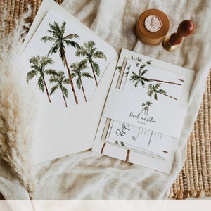 Palm Tree Envelope Liner Template, A7 Envelope Liner Template, RSVP ...