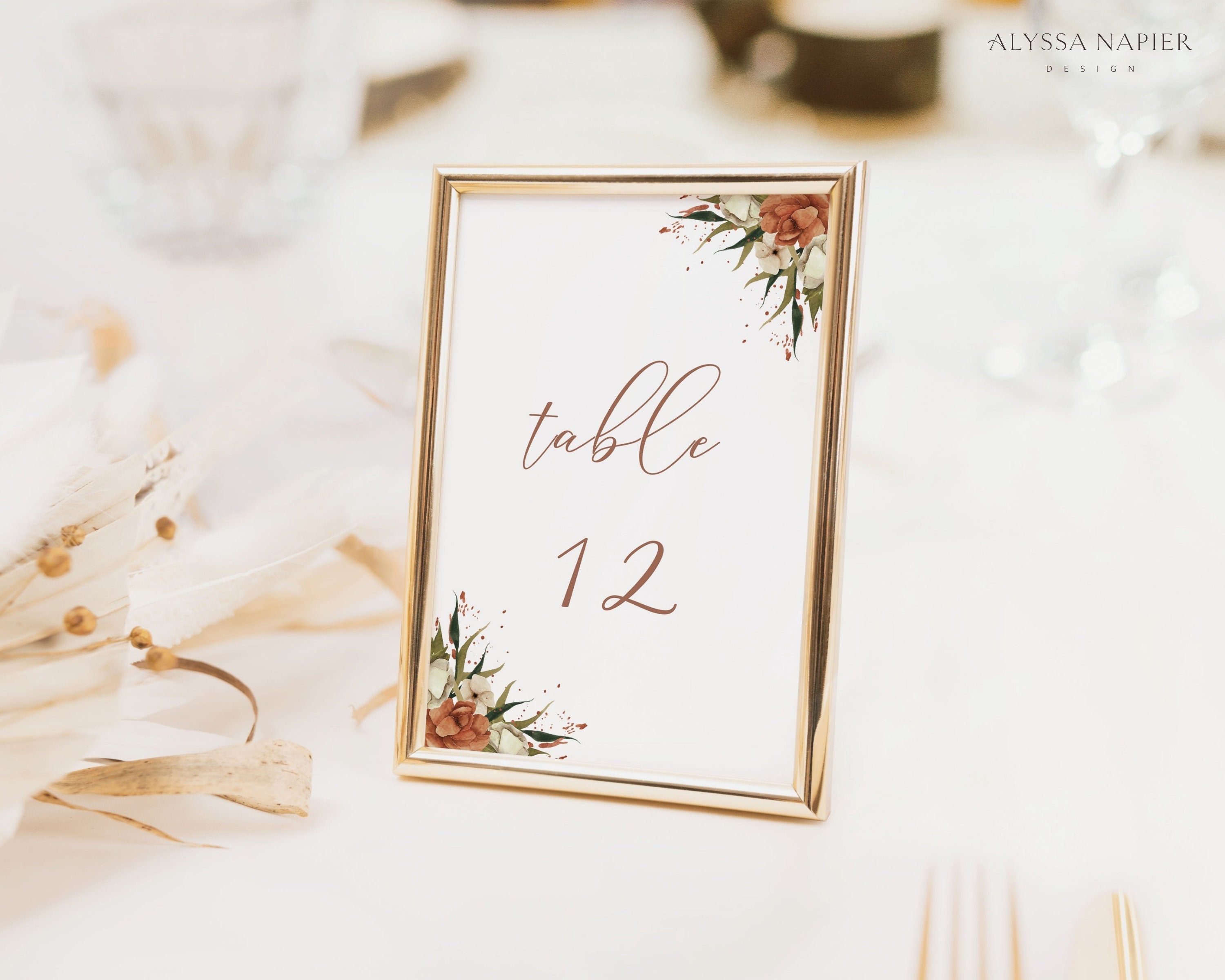 Boho Wedding Table Numbers Template Terracotta Table Numbers | Etsy