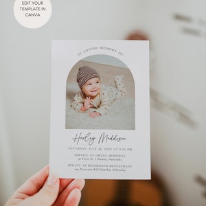 Baby Boy Funeral Invitation Template, Infant Funeral Service ...