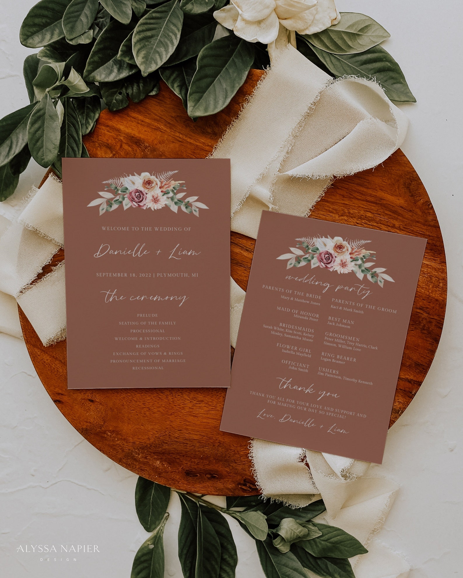 Boho Wedding Program Template Download Bohemian Wedding | Etsy