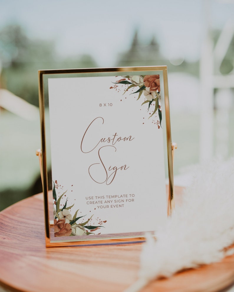 Custom Boho Wedding Sign for Table Custom 8x10 Sign Wedding - Etsy