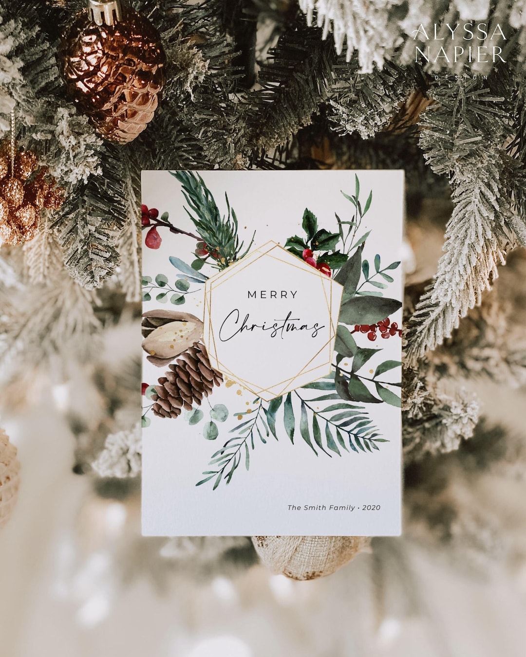 Editable Christmas Card, Printable Holiday Card, Folded Christmas Card ...