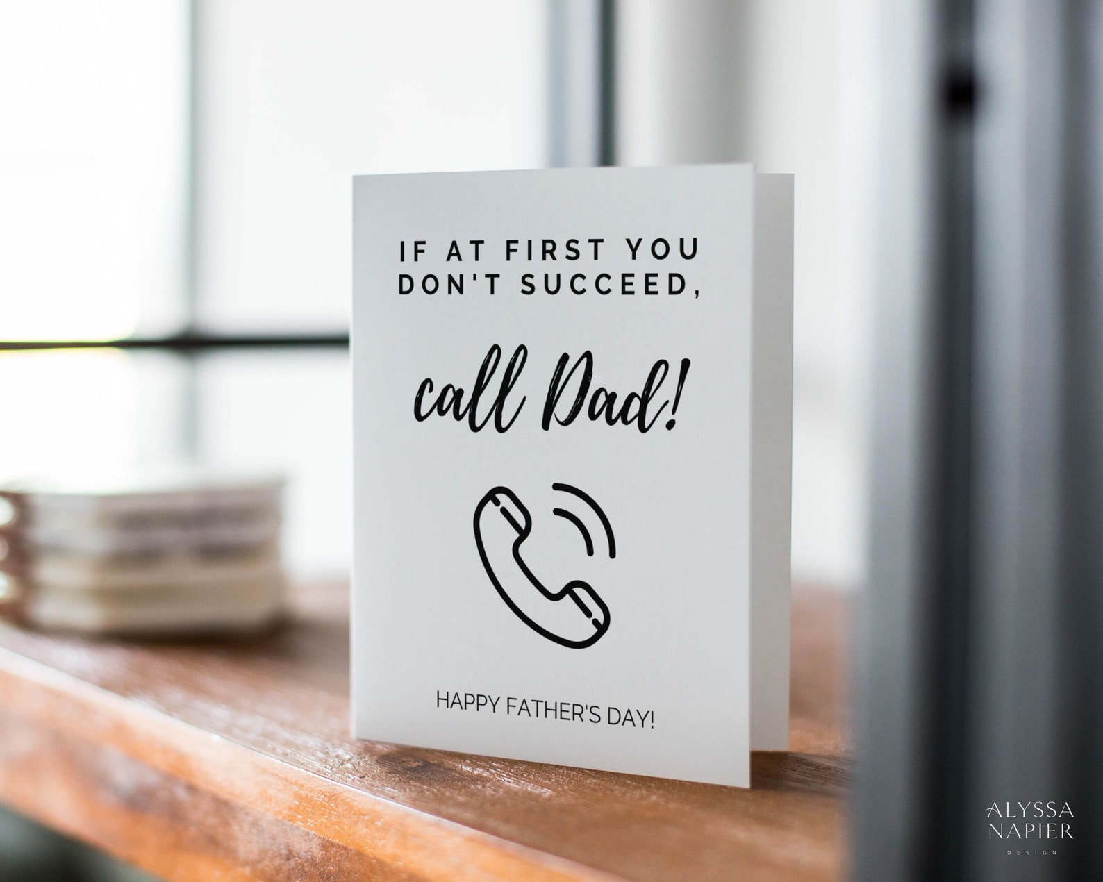 Funny Fathers Day Card Printable, Call Dad Fathers Day Card, Blank ...