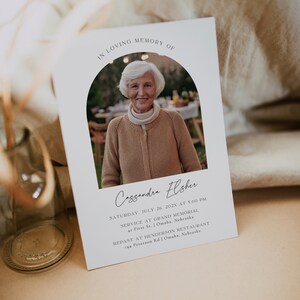 Editable Funeral Invitation Template, Personalized Memorial Invitation ...