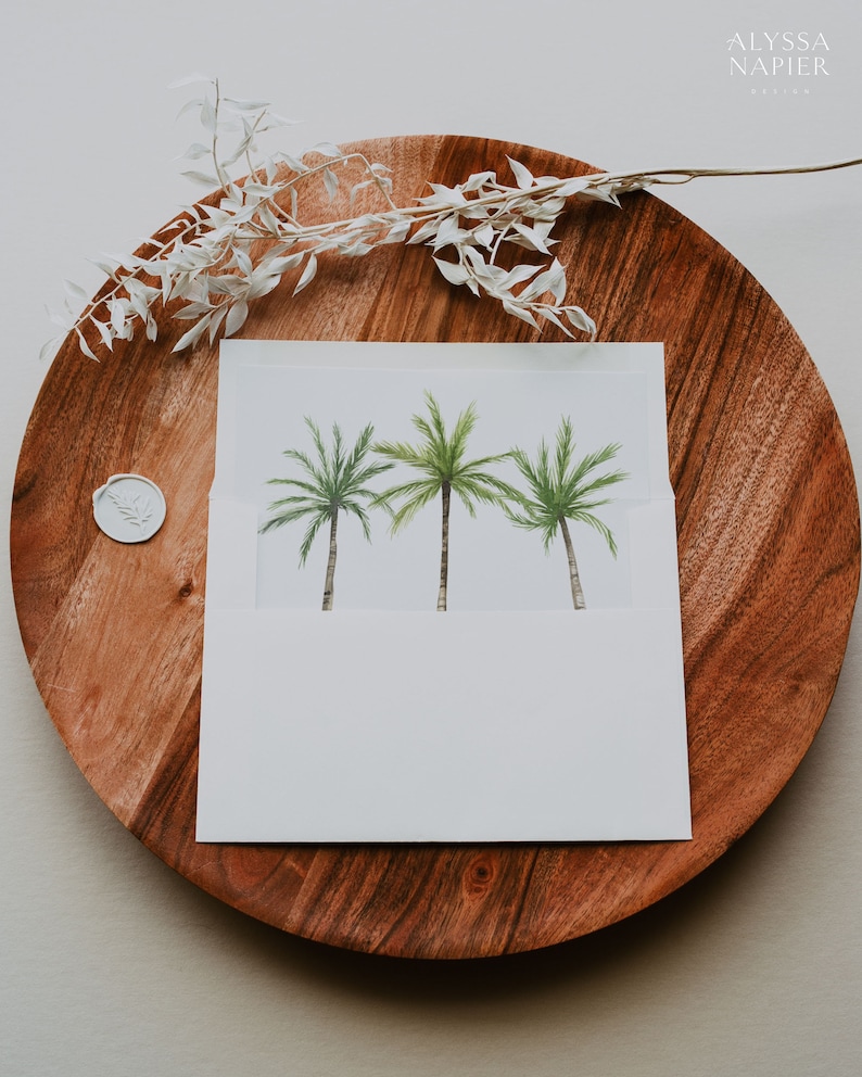 Palm Tree Envelope Liner Template Canva, Tropical Envelope Liner ...