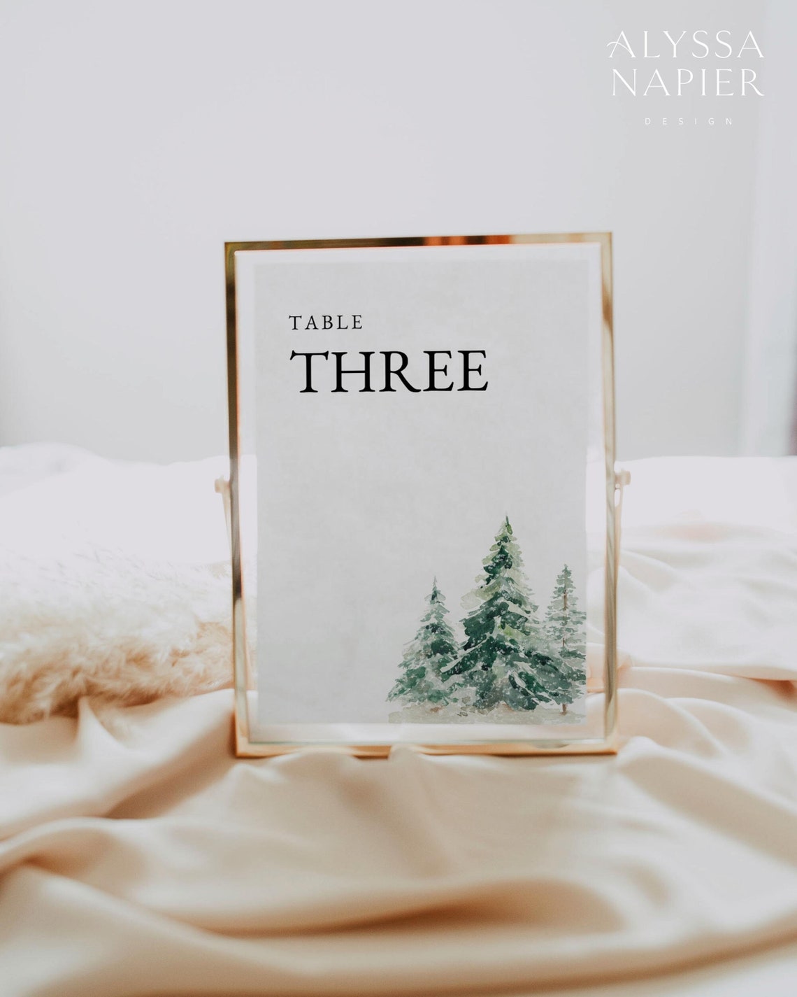 Pine Tree Table Number Set, Winter Wedding Table Numbers, Christmas ...
