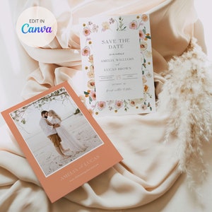 Spring Save the Date Spring Wedding Colorful Floral Wedding - Etsy