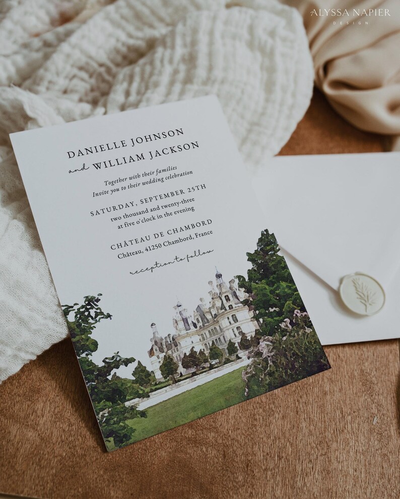Loire Valley Wedding Invitation France Wedding Invitation | Etsy