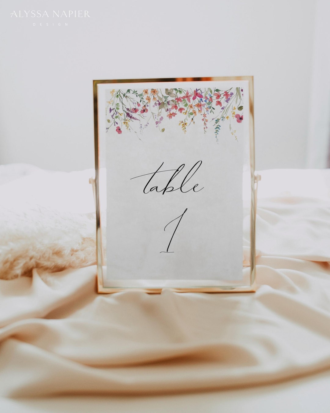 Wildflower Wedding Table Number Template, Spring Floral Table Numbers ...