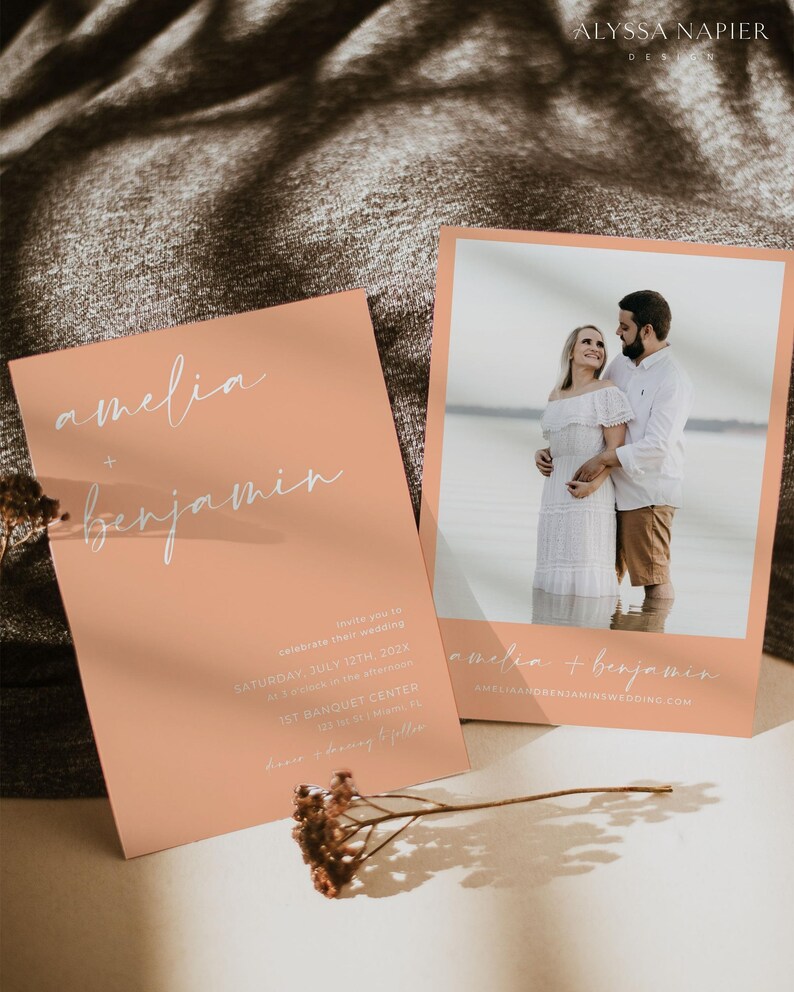 Pastel Wedding Invitation Set Spring Wedding Invitation - Etsy