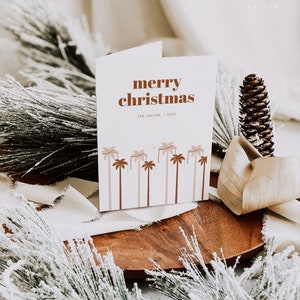Boho Christmas Card Template Tropical Christmas Card Boho - Etsy