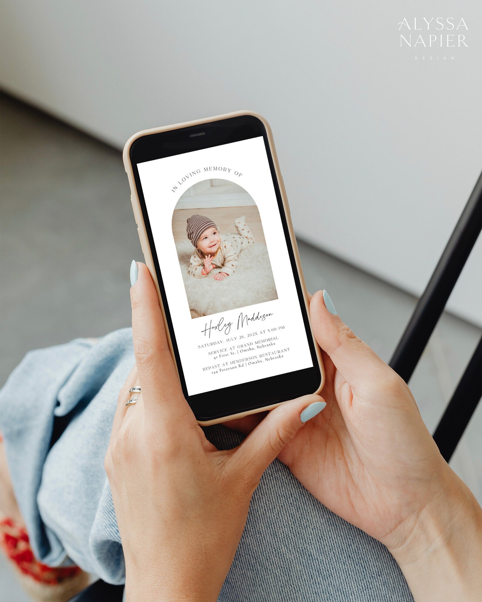Baby Boy Funeral Invitation Template, Infant Funeral Service ...