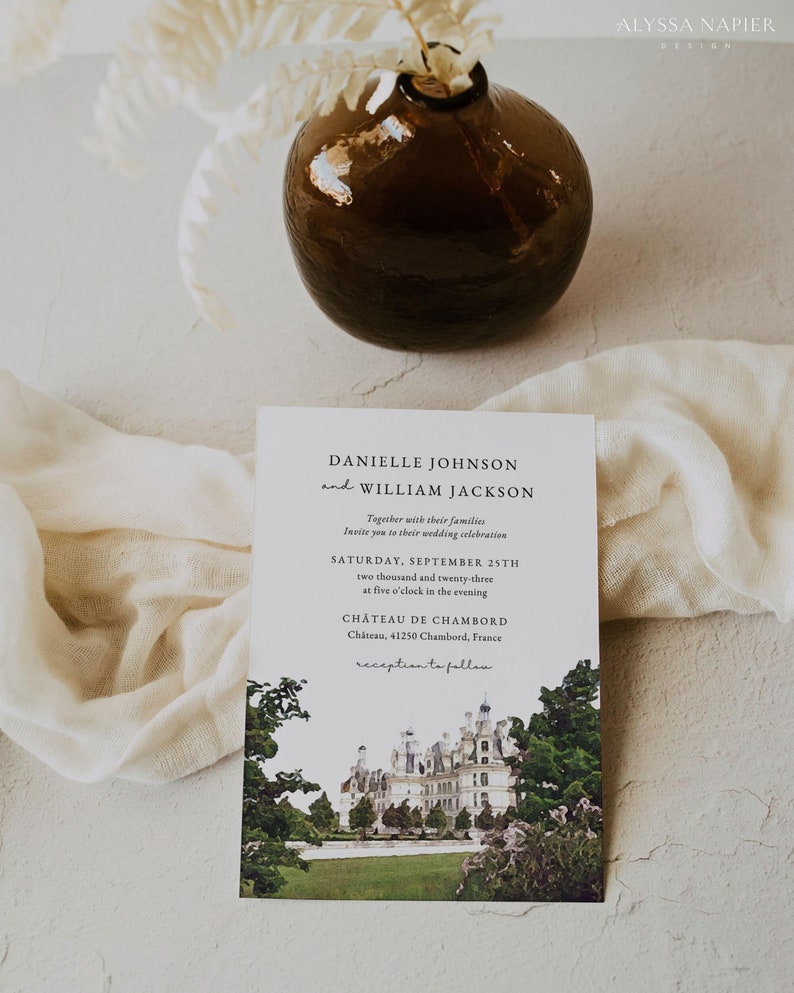 Loire Valley Wedding Invitation France Wedding Invitation - Etsy