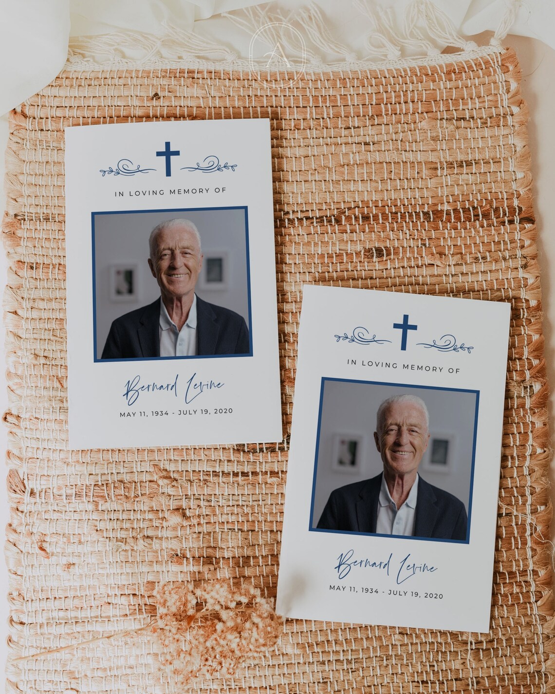 Printable Religious Funeral Program Template for Man, Cross Memorial ...