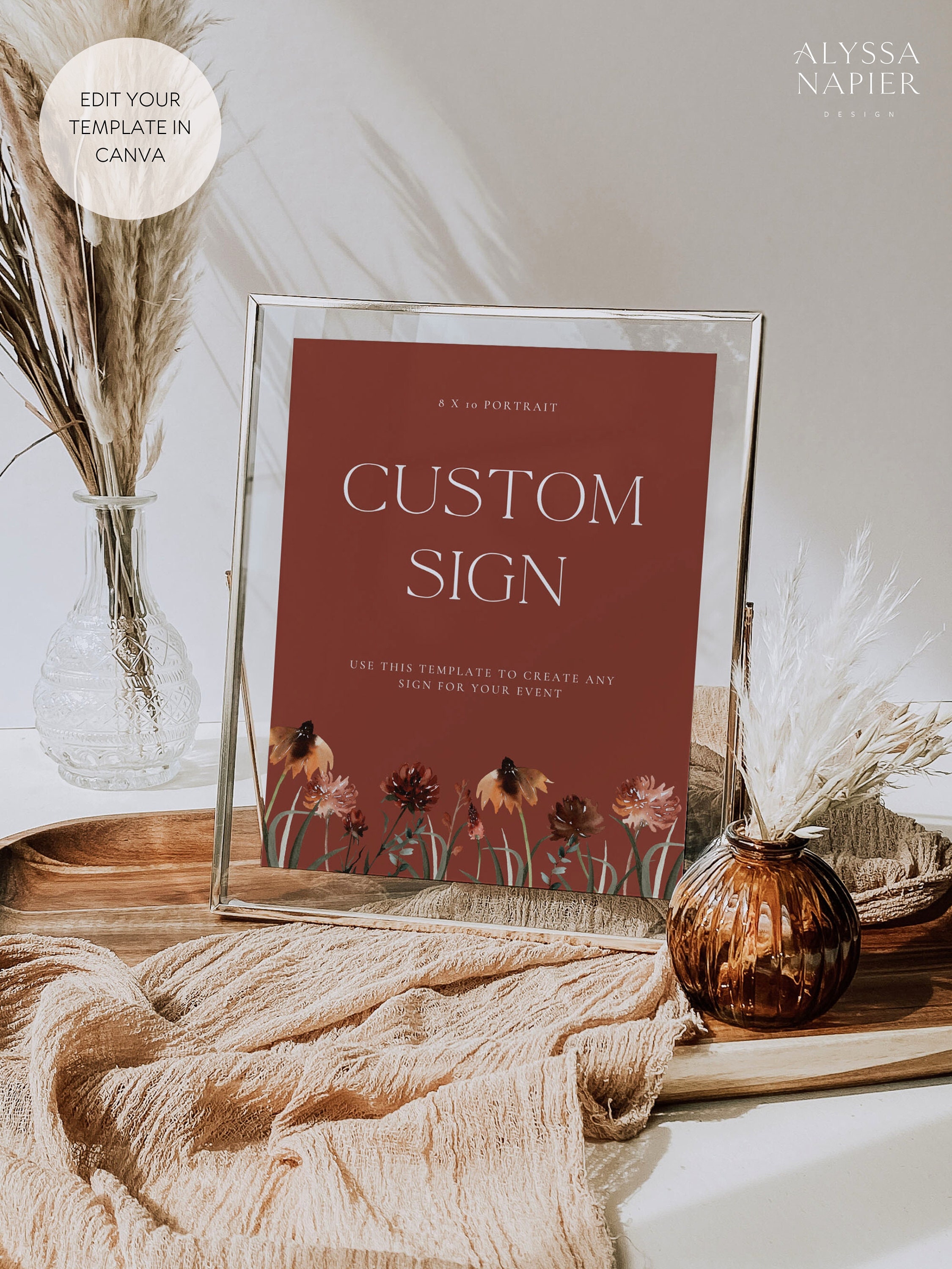 Bohemian Custom Sign Editable Sign Wedding Boho Wedding Reception Sign ...
