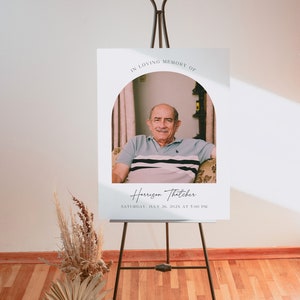 In Loving Memory Sign With Picture Funeral Welcome Sign for - Etsy