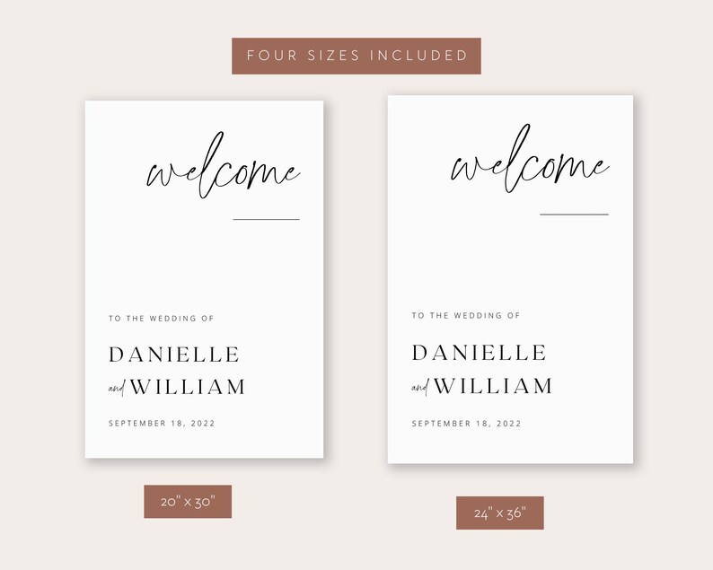 Modern Minimal Wedding Welcome Sign Minimalist Welcome | Etsy