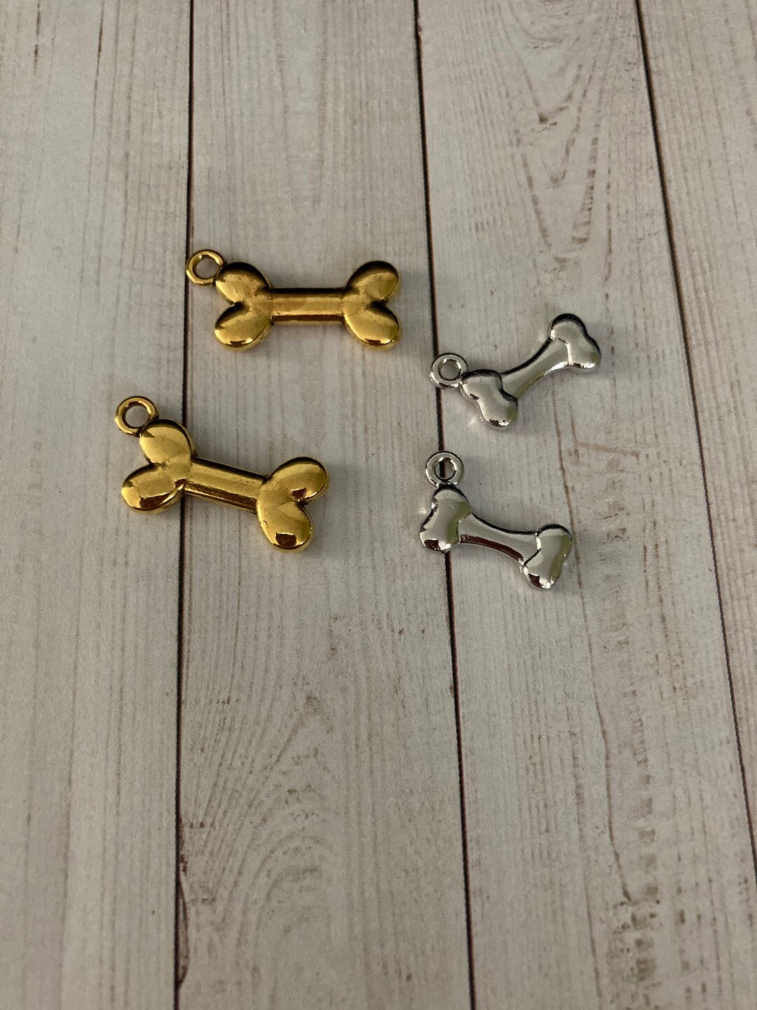 Silver or Gold Dog Bone Charm - Etsy