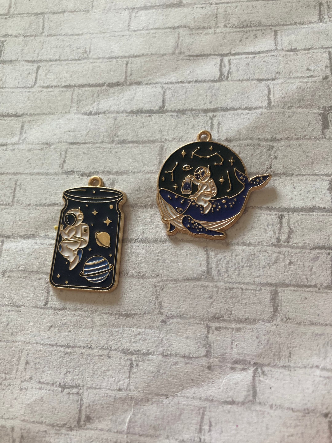 Large Enamel Space Charms - Etsy