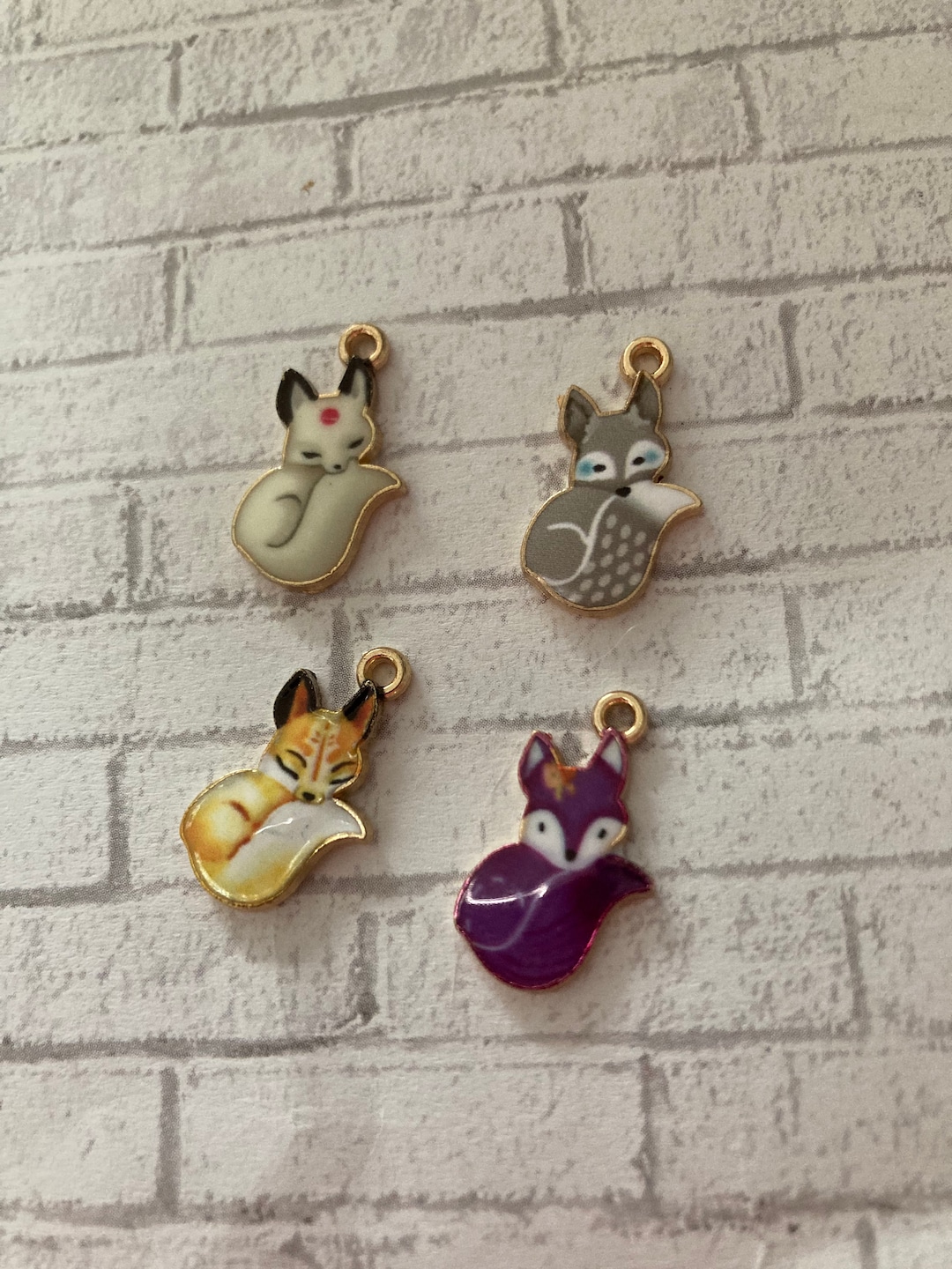 Enamel Fox Charm - Etsy