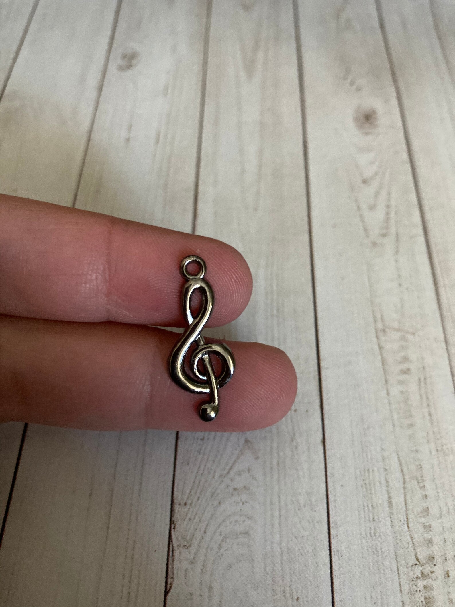 Silver Music Note Charm - Etsy