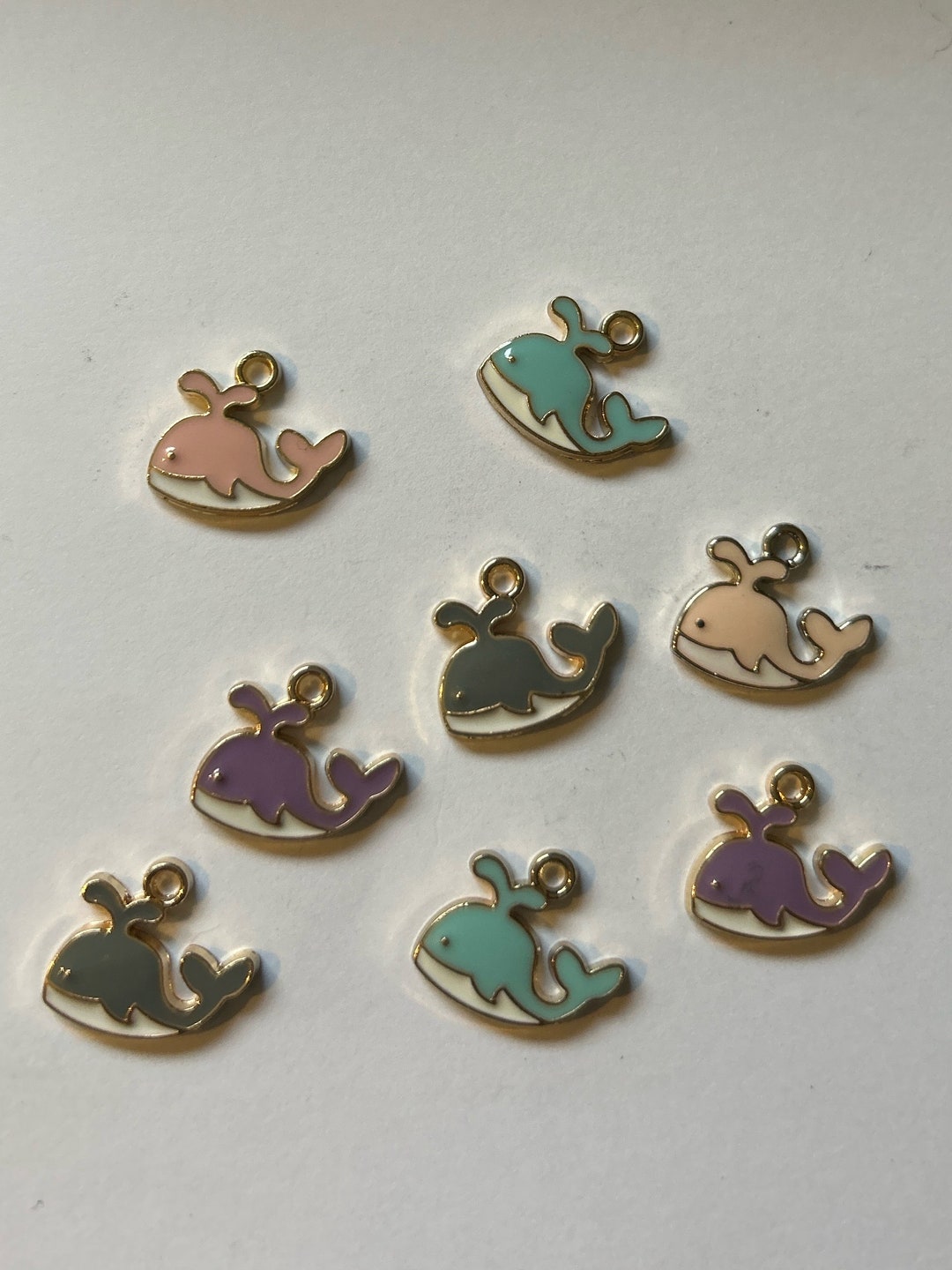 Multiple Color Enamel Whale Charm - Etsy