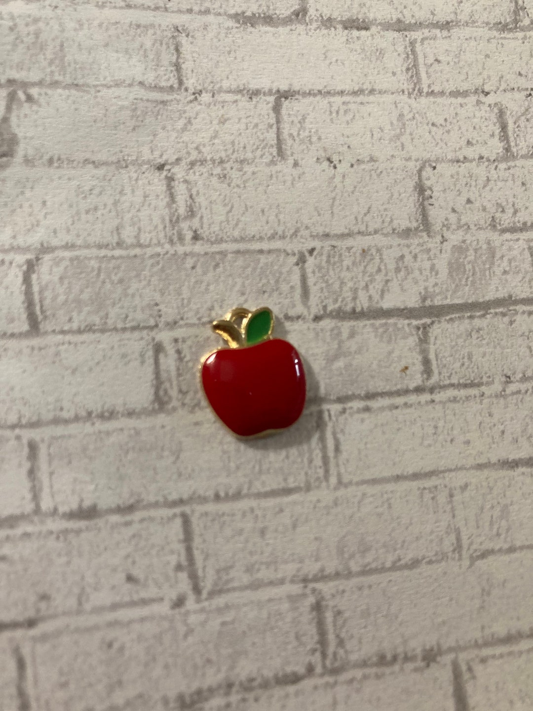 Enamel Red Apple Charm - Etsy