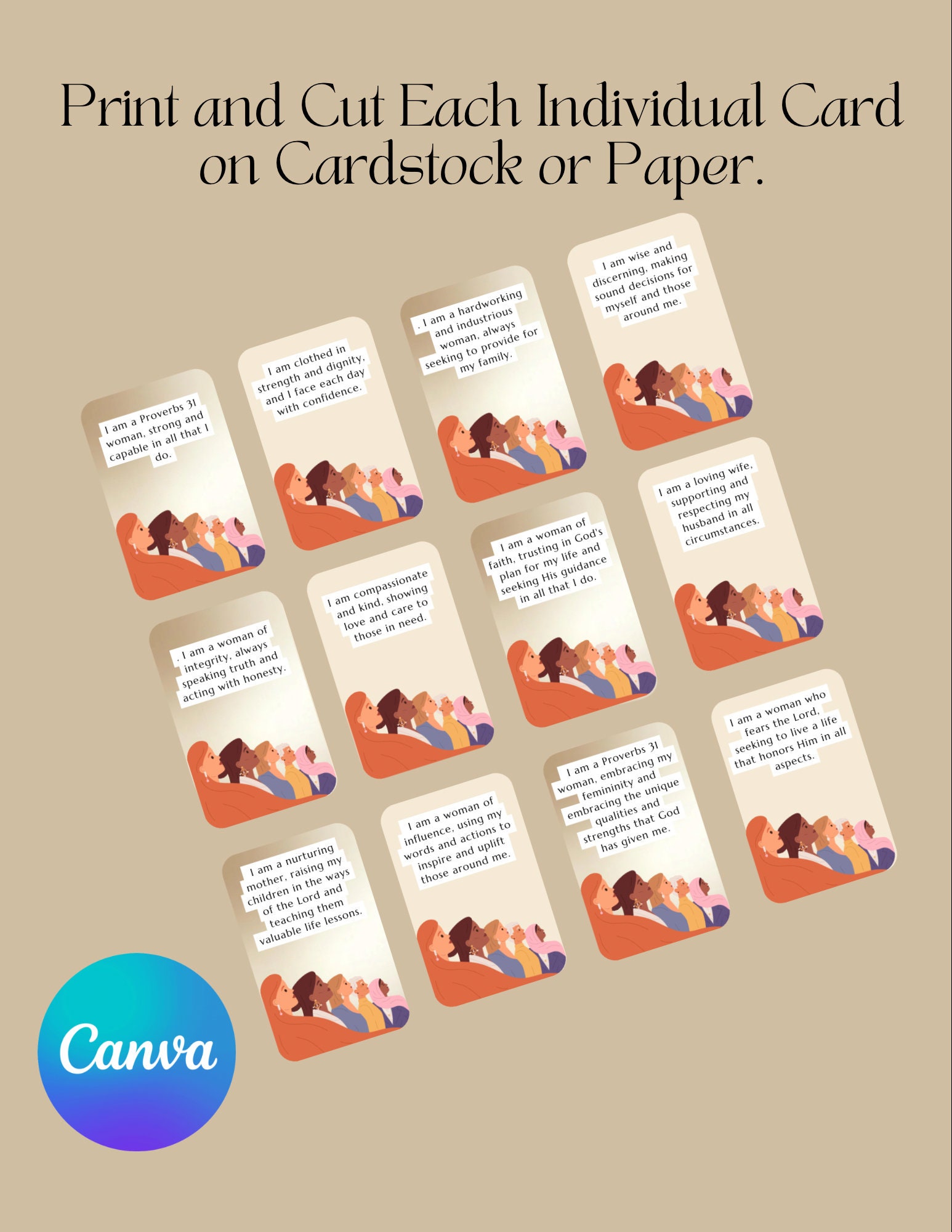Printable Proverbs 31 Affirmation Cards - Etsy