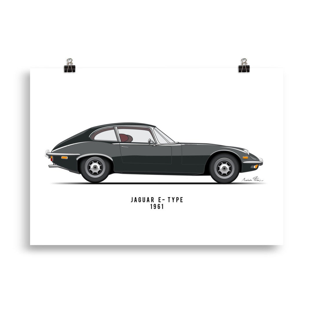 Jaguar E-type Print Classic Cars Prints Poster - Etsy
