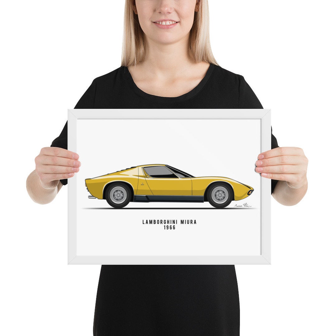 Lamborghini Miura Print Classic Cars Prints Poster With Frame - Etsy