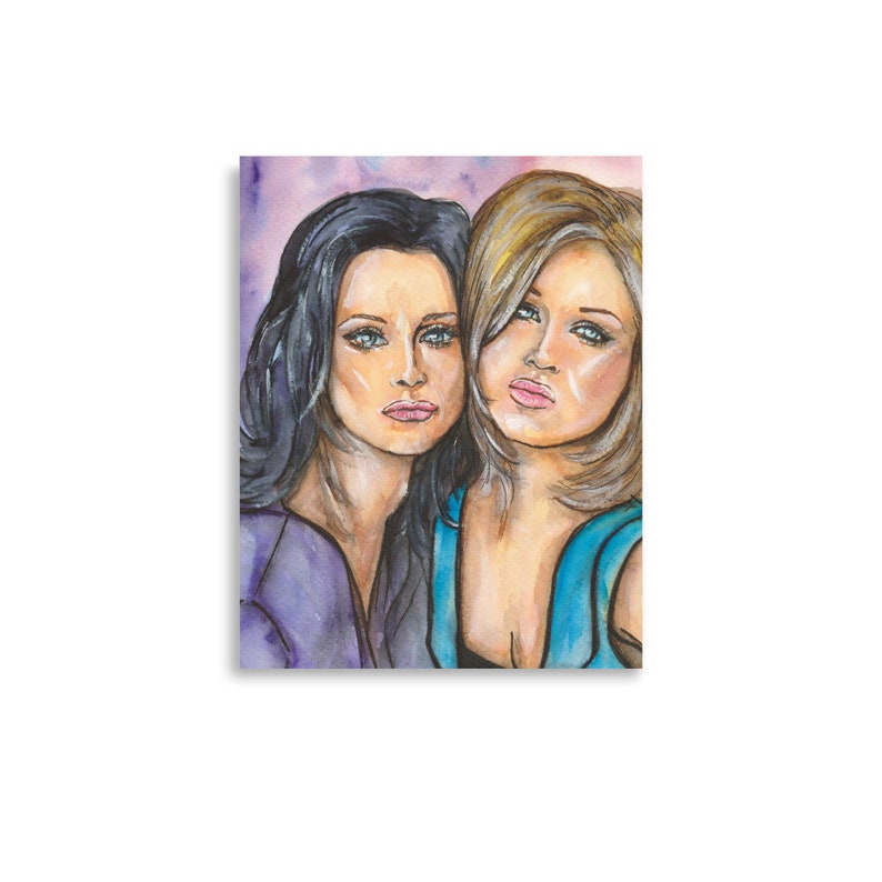 Jennifer Aniston, Courteney Cox, Art Print, Poster, Drawing, Painting ...