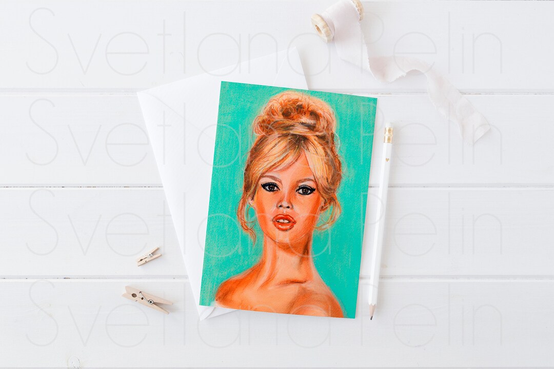 Buy 7 Printable Cards A6 Brigitte Bardot JPG INSTANT DOWNLOAD Online in ...