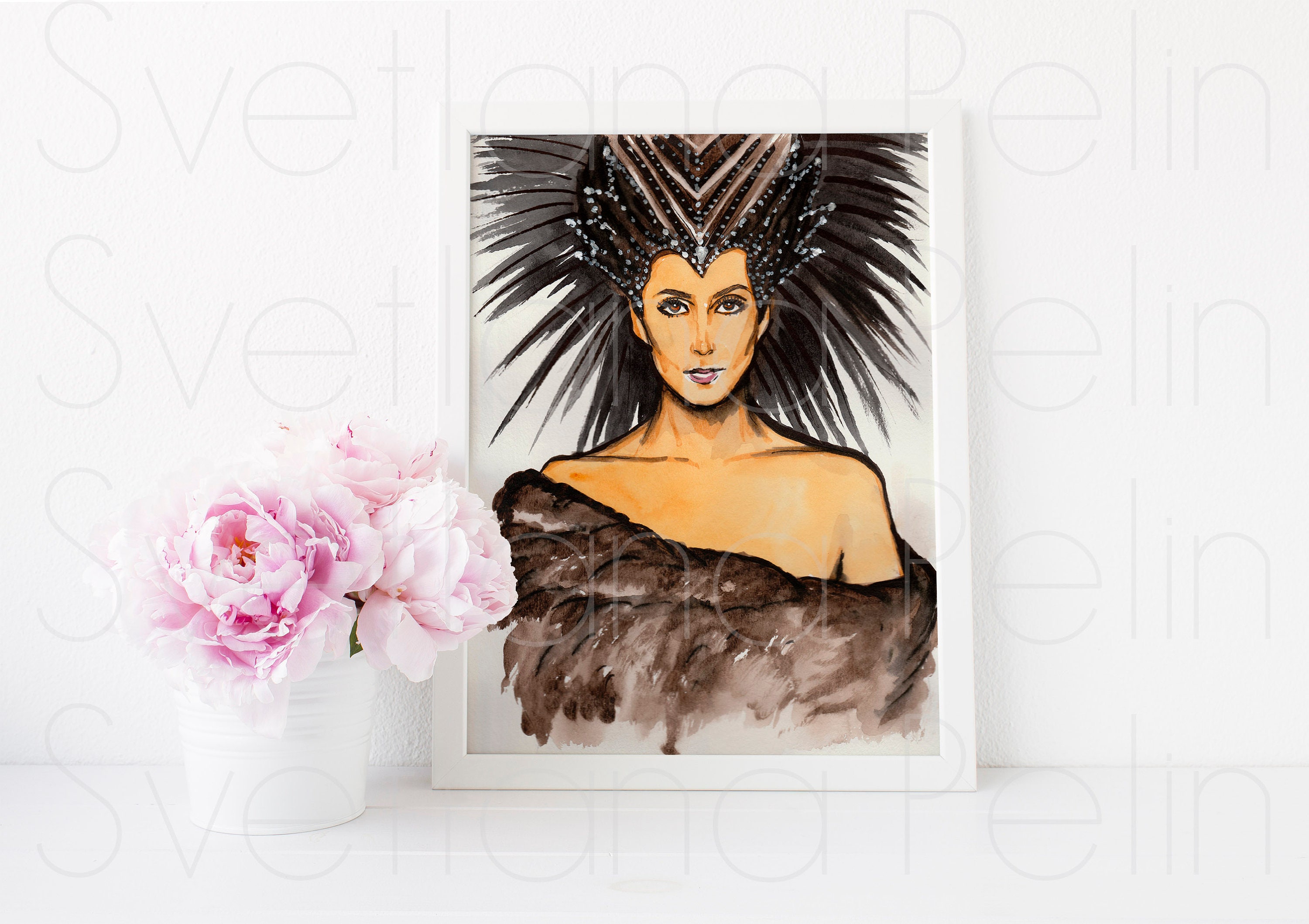 Inspired by Cher Singer Actress Movie Star Drawing - Etsy