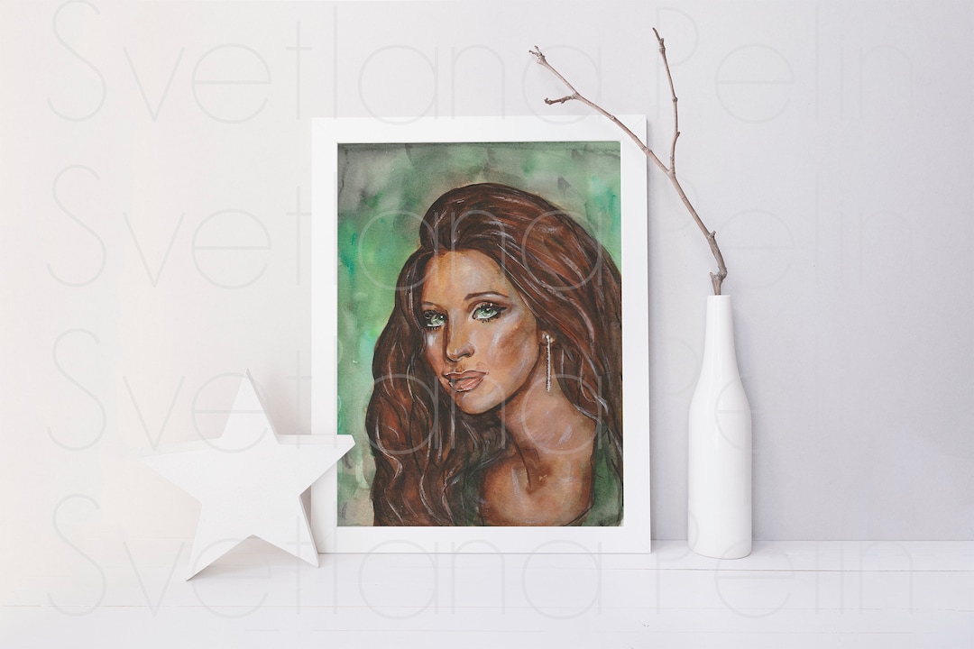 Barbra, ORIGINAL Watercolour Painting, Marker Drawing, Portrait, Art ...