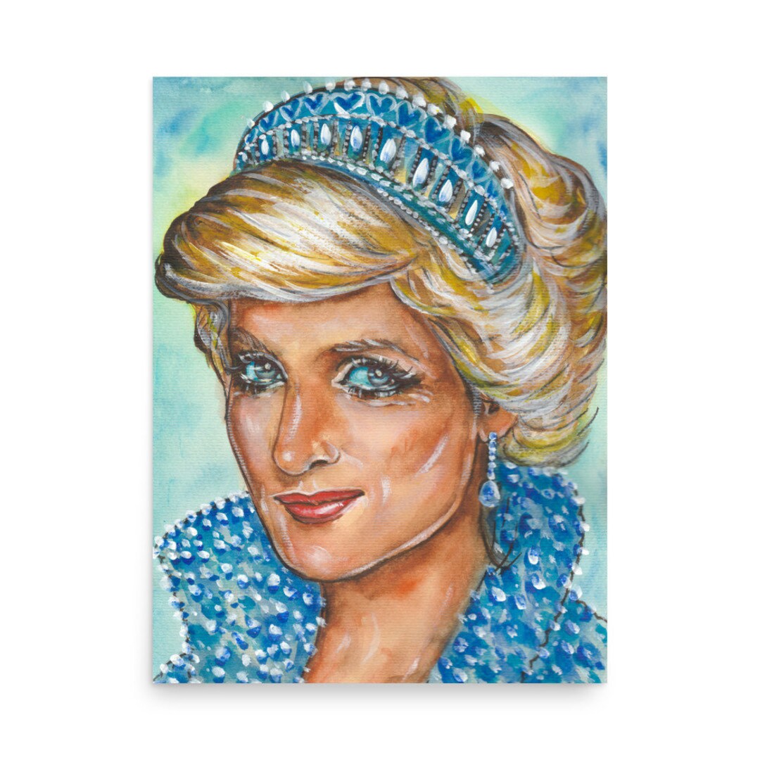 Diana Spencer, Princess of Wales, Art Print, Art Print, Poster, Drawing ...