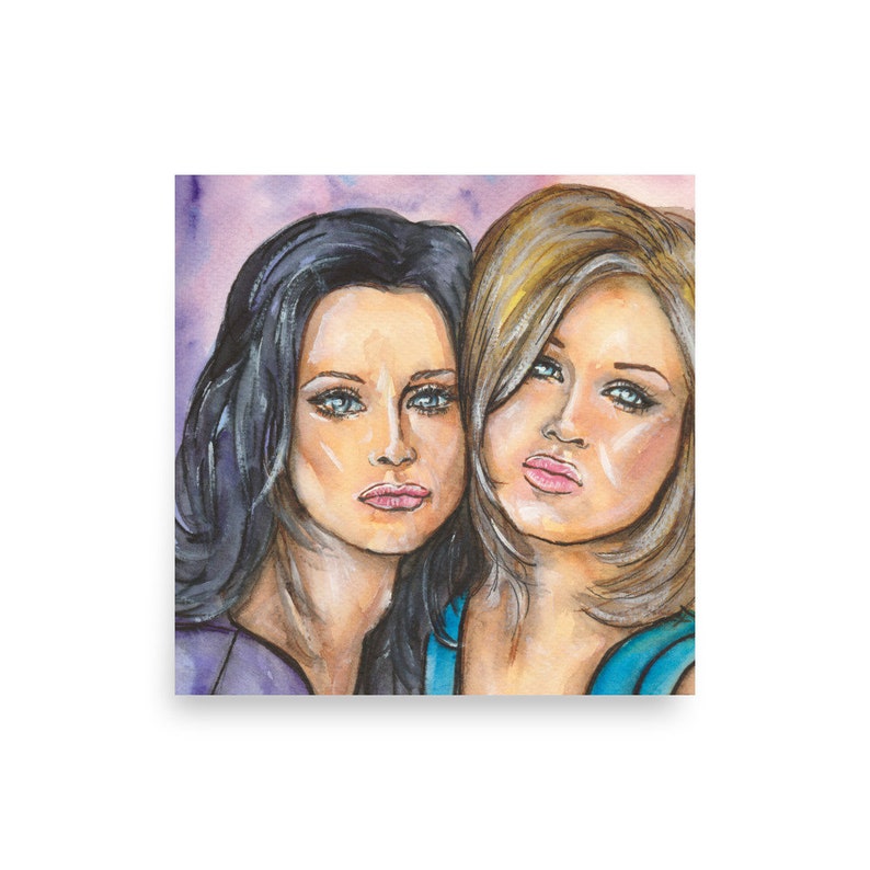 Jennifer Aniston, Courteney Cox, Art Print, Poster, Drawing, Painting ...