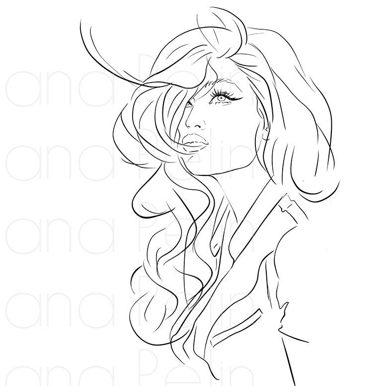 4 Printable Coloring Pages, Gigi Hadid, Candice Swanepoel, Naomi ...