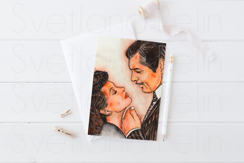 9 Printable Cards, A6, Gone With the Wind, Scarlett O'hara, Rhett ...