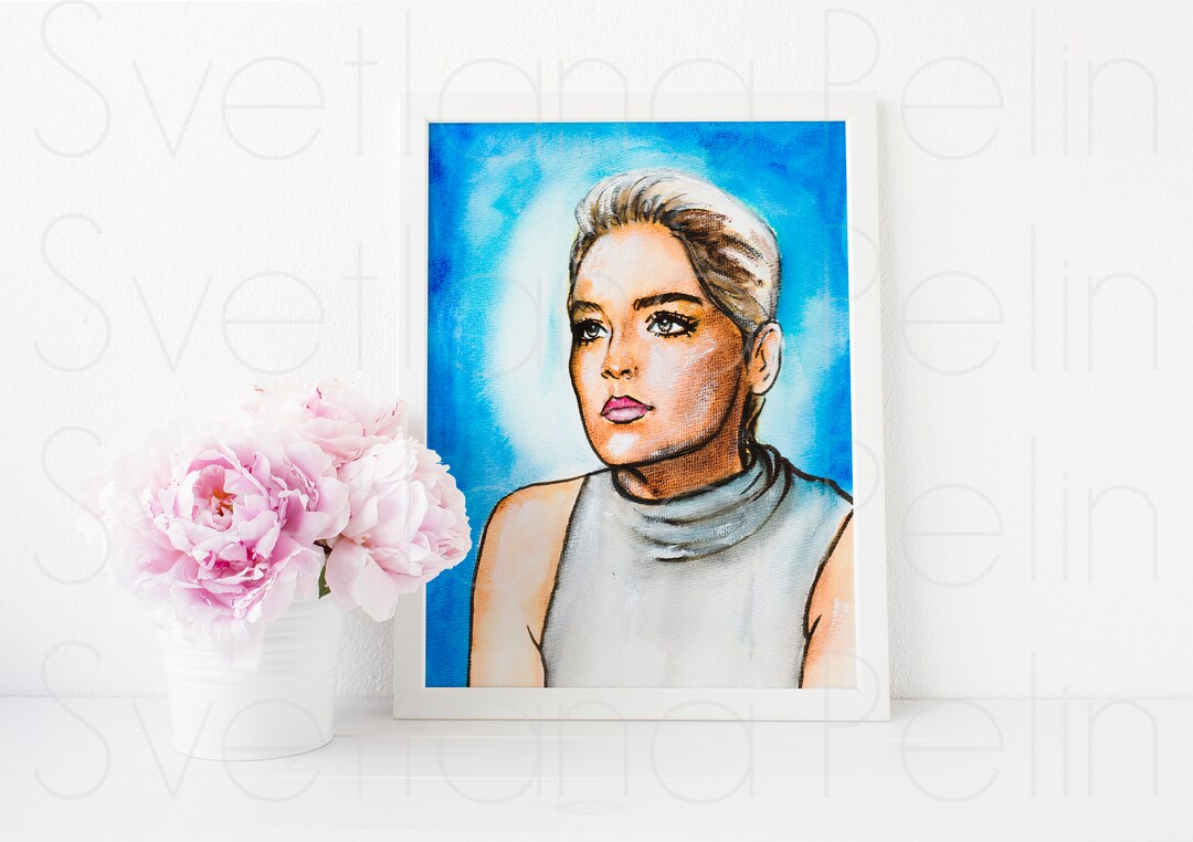 Inspired by Sharon Stone, Portrait, Painting, Drawing, Illustration ...