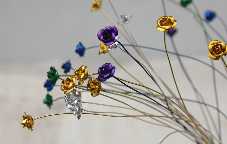 Tiny Metal Blossoms With Matching Wire Stem - NEW COLORS - Etsy