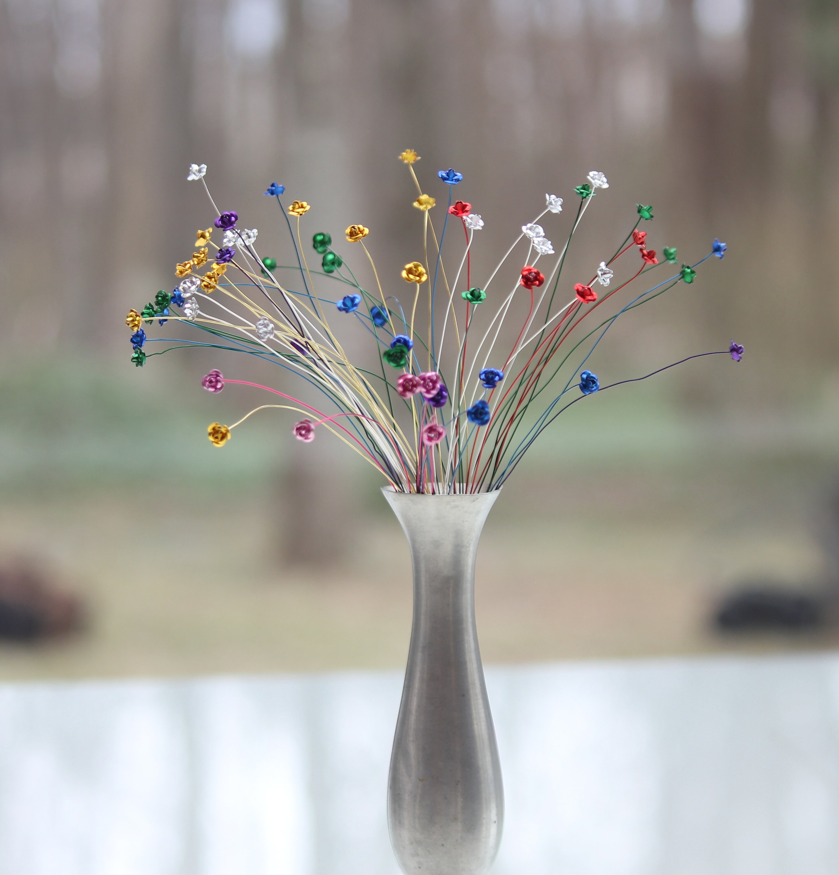 Tiny Metal Blossoms With Matching Wire Stem - NEW COLORS - Etsy