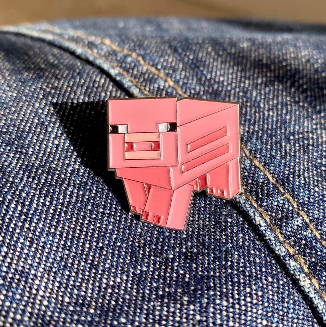 Minecraft Pig Enamel Pin - Etsy UK