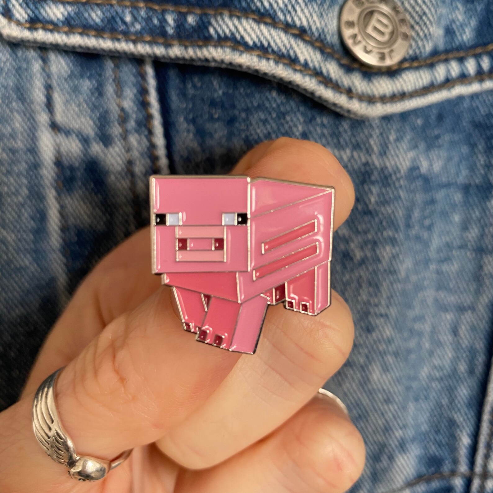 Minecraft Pig Enamel Pin - Etsy UK
