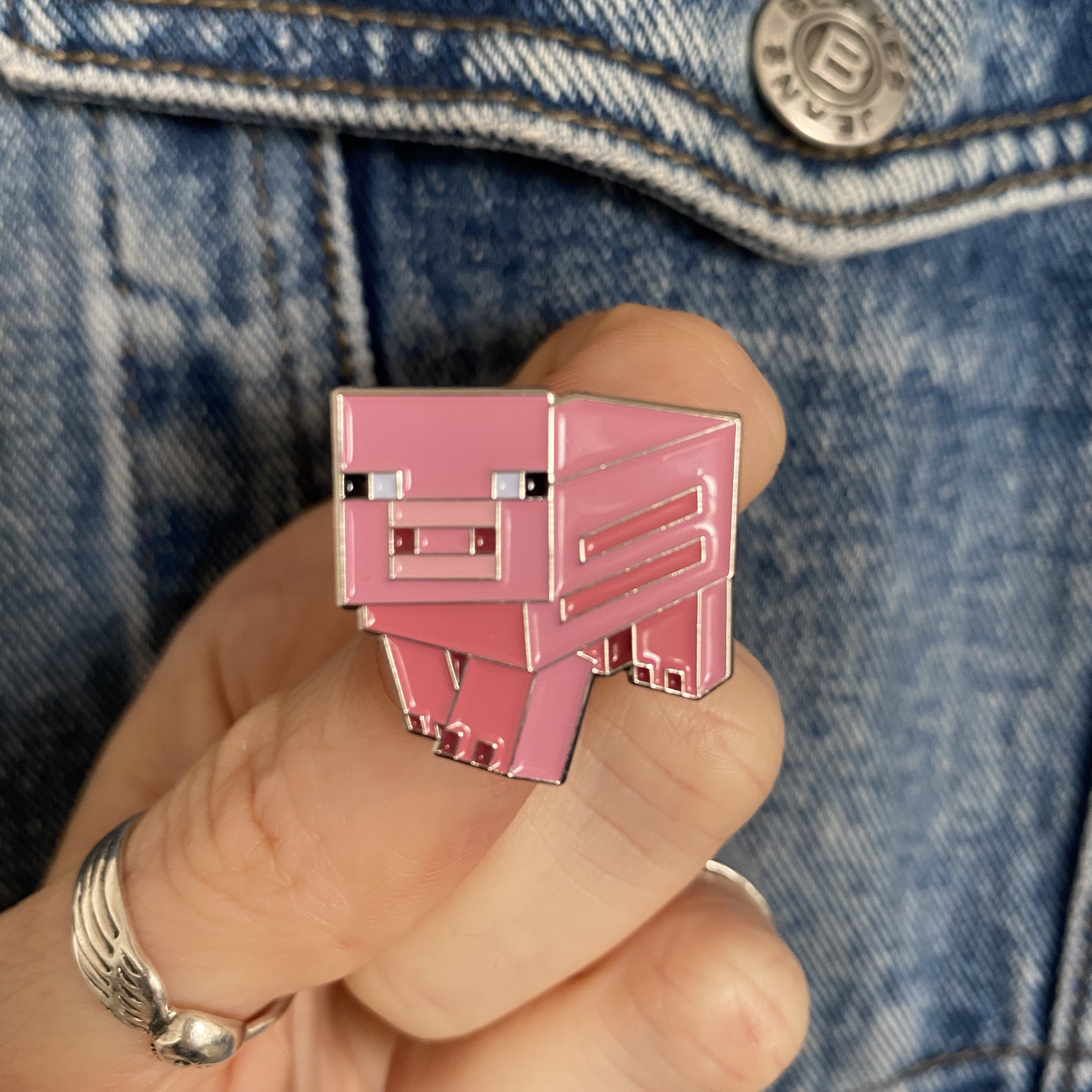 Minecraft Pig Enamel Pin - Etsy UK