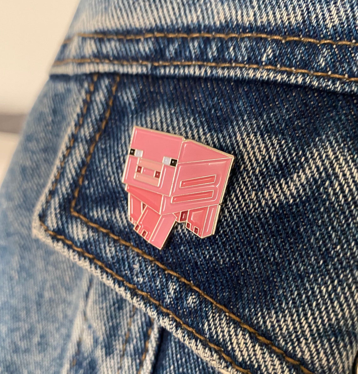 Minecraft Pig Enamel Pin - Etsy UK